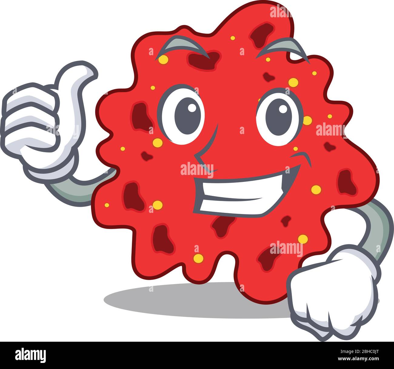 Streptococcus pneumoniae cartoon character design making OK gesture ...