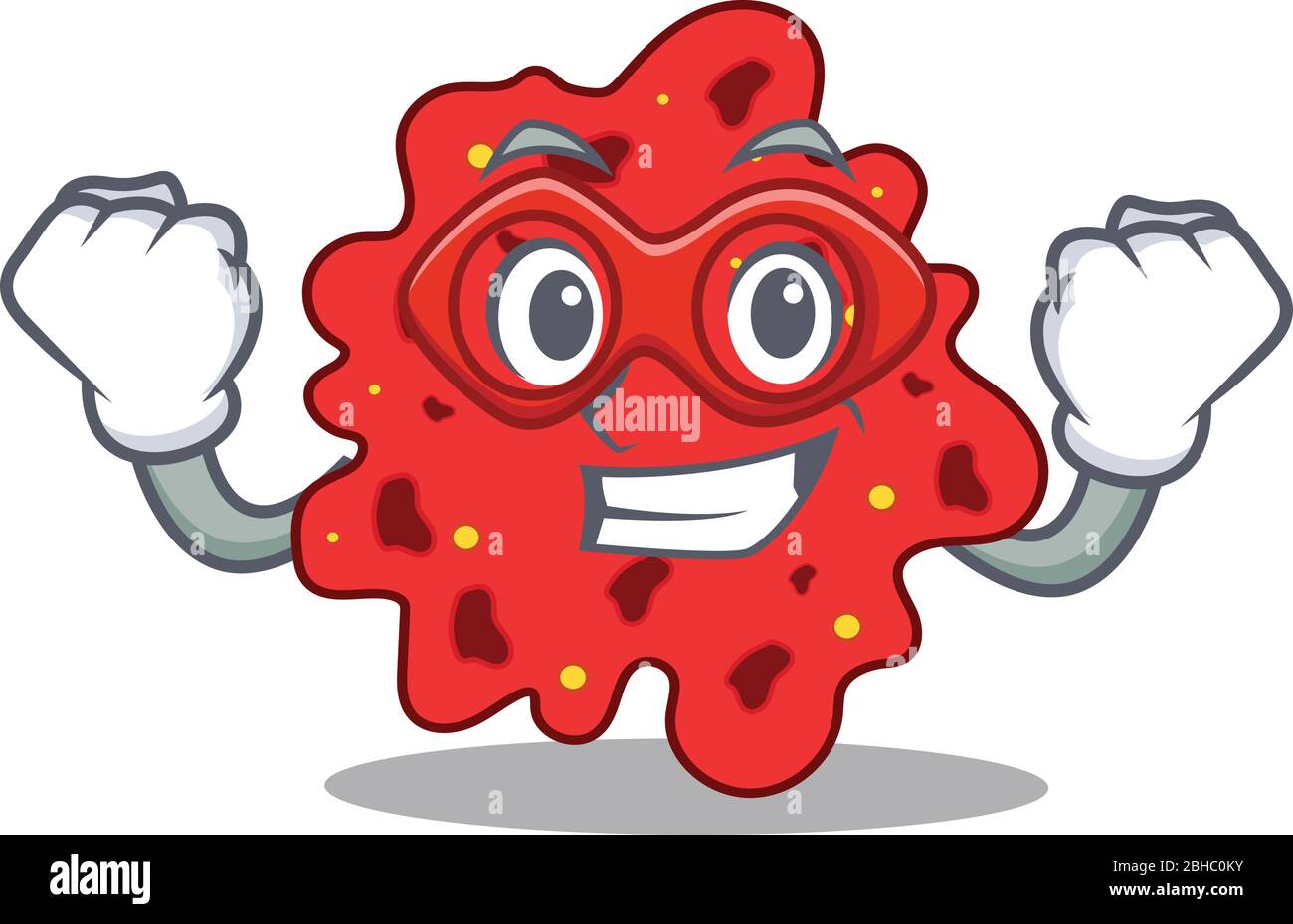 A cartoon character of streptococcus pneumoniae performed as a Super ...