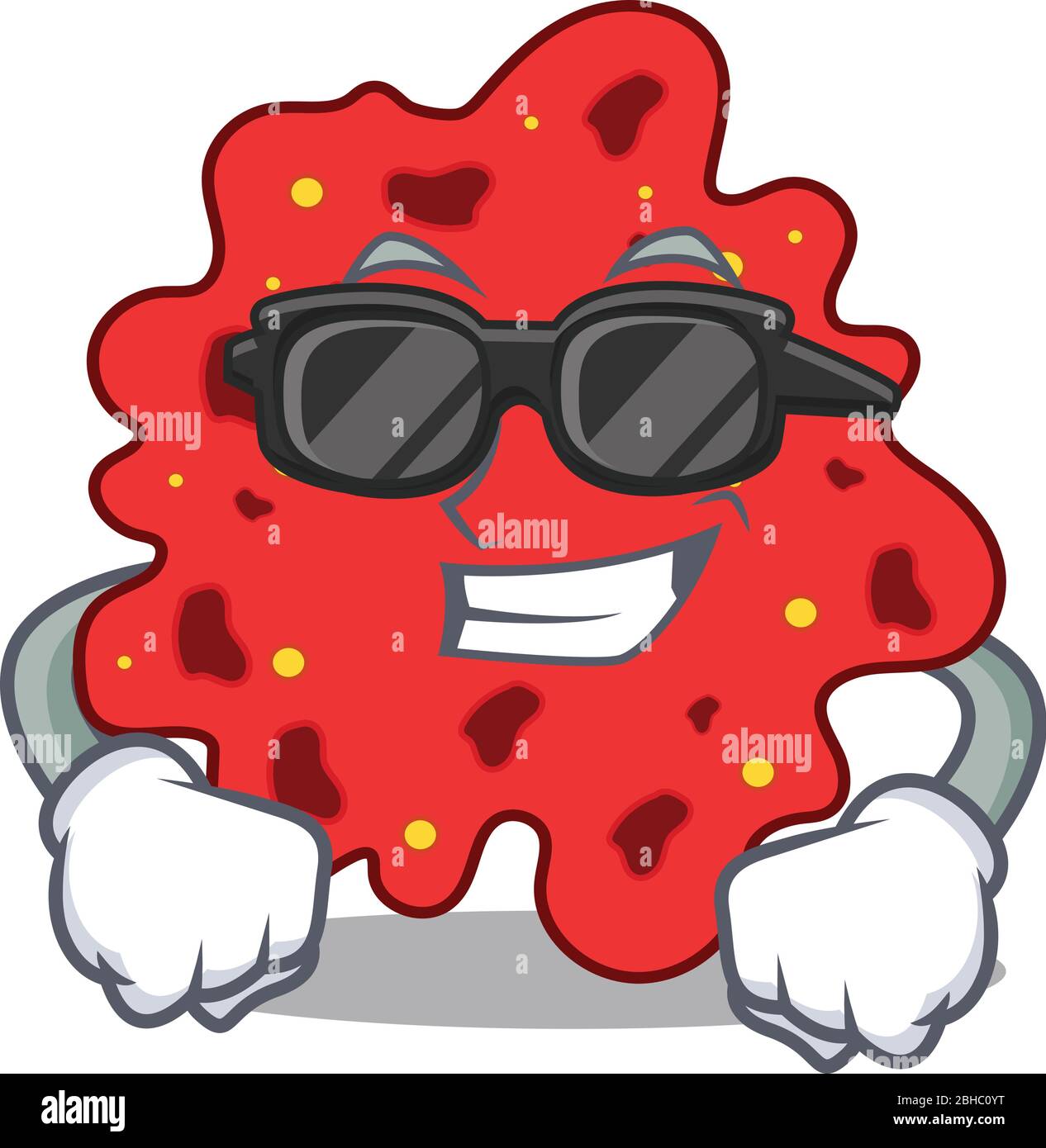 Cool streptococcus pneumoniae cartoon character wearing expensive black ...