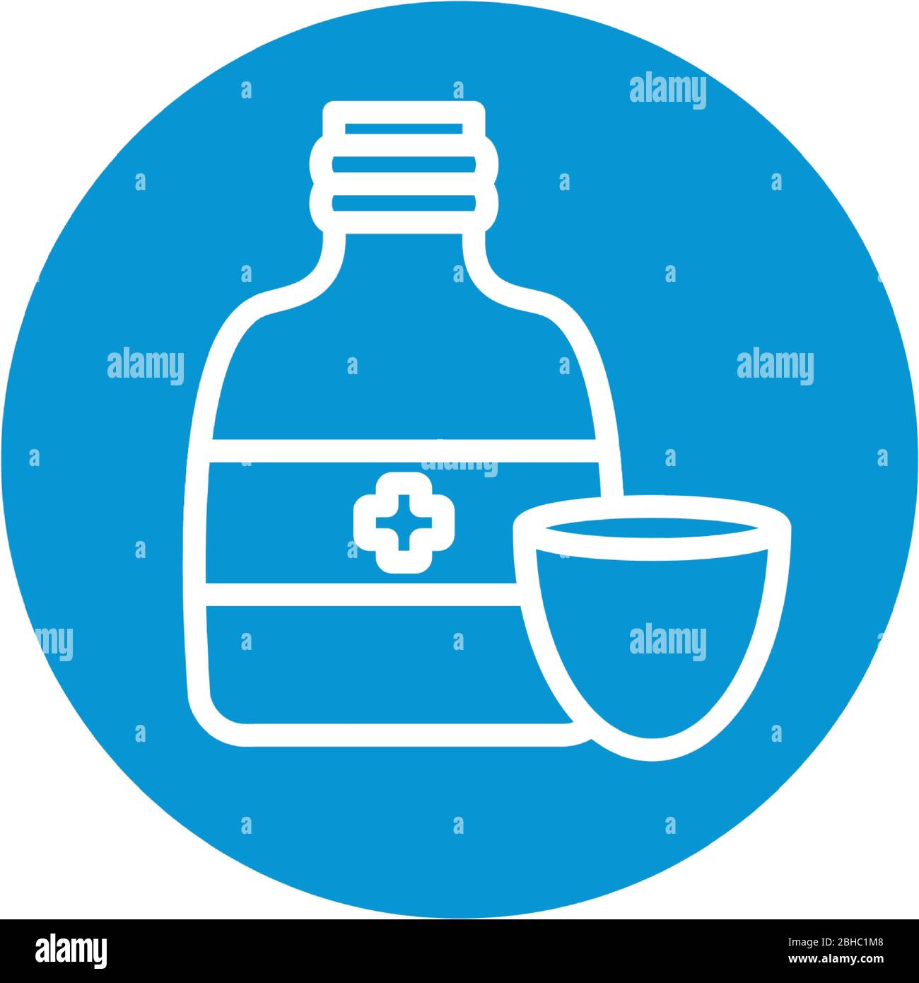 alcohol bottle icon over white background, line block style, vector ...