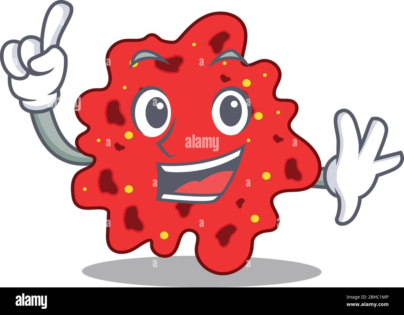 Streptococcus pneumoniae mascot character design with one finger ...
