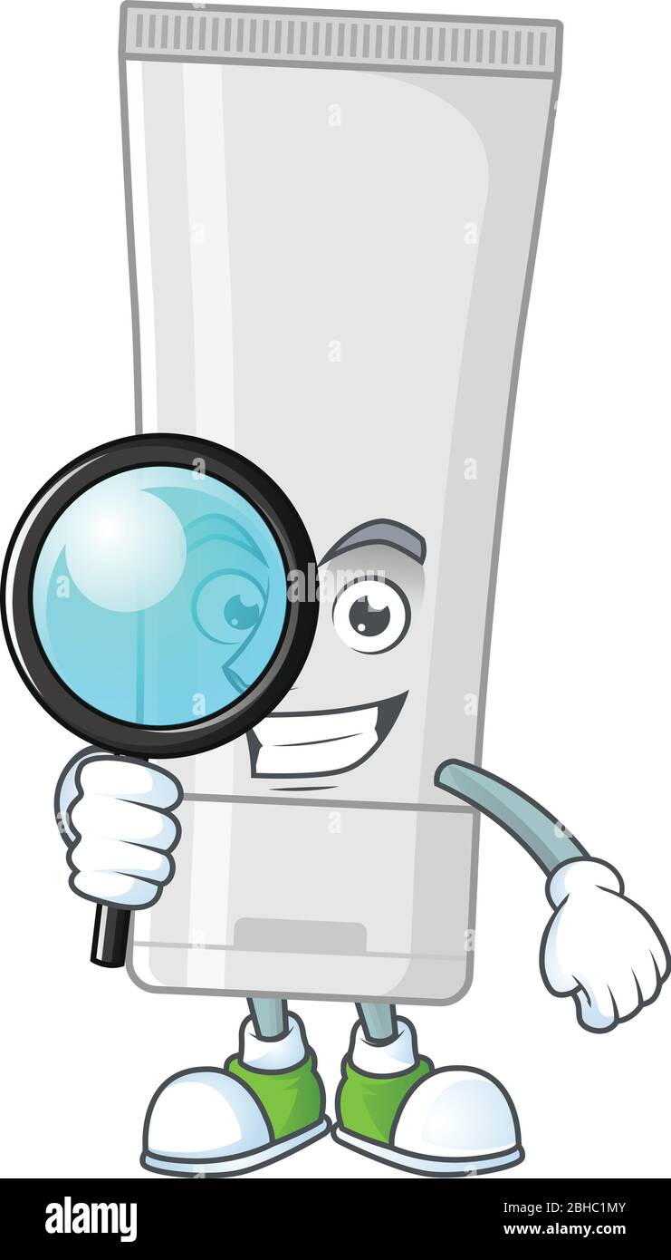 Smart Detective of white plastic tube cartoon character design concept ...