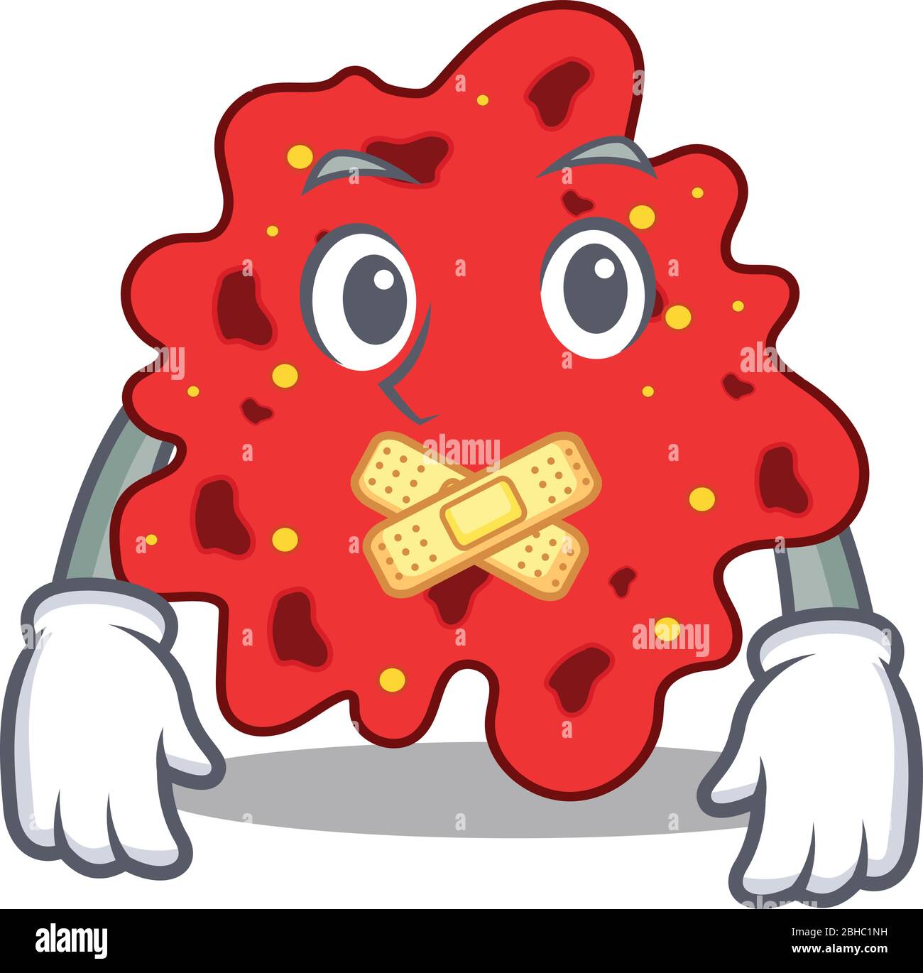 Streptococcus pneumoniae cartoon character style with mysterious silent ...