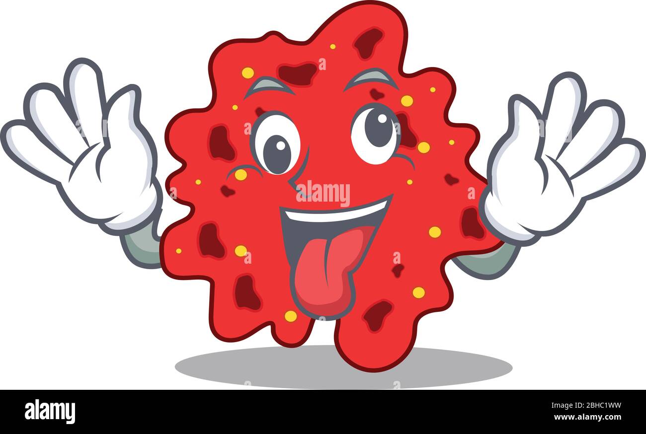 A cartoon design of streptococcus pneumoniae having a crazy face Stock ...