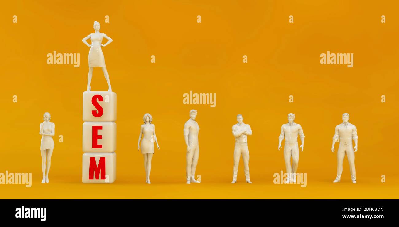 SEM Search Engine Marketing System Presentation Background in Orange ...