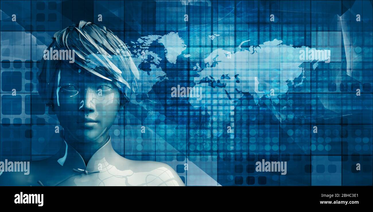 Asian Business Woman with Management Strategy Concept Background Stock ...