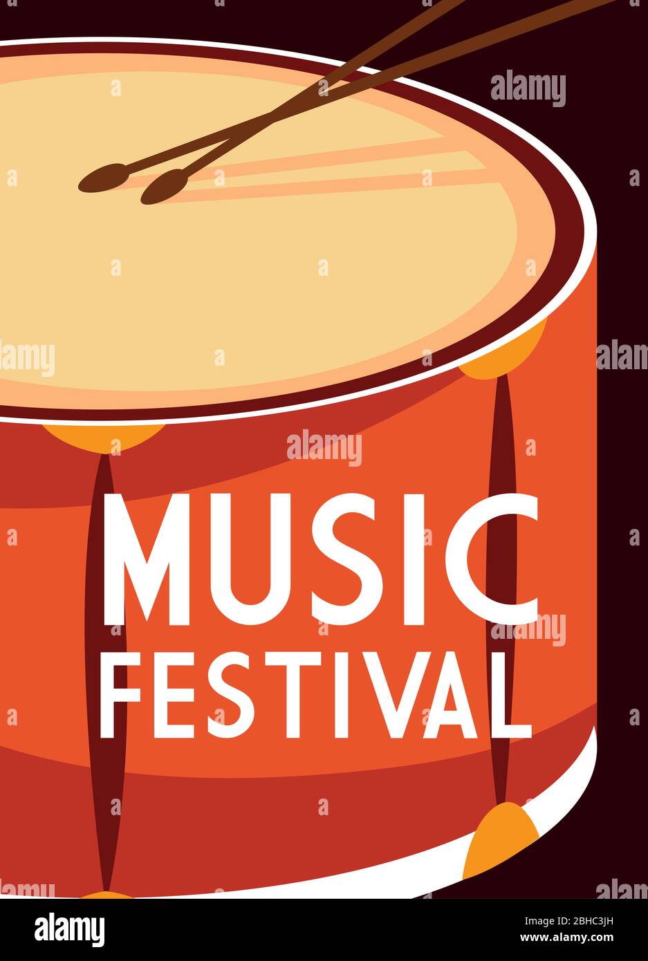 poster music festival with musical instrument vector illustration ...