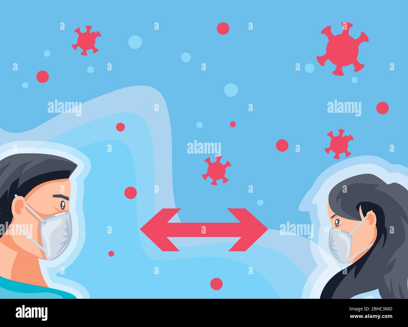 infographic with people the keep social distance vector illustration ...