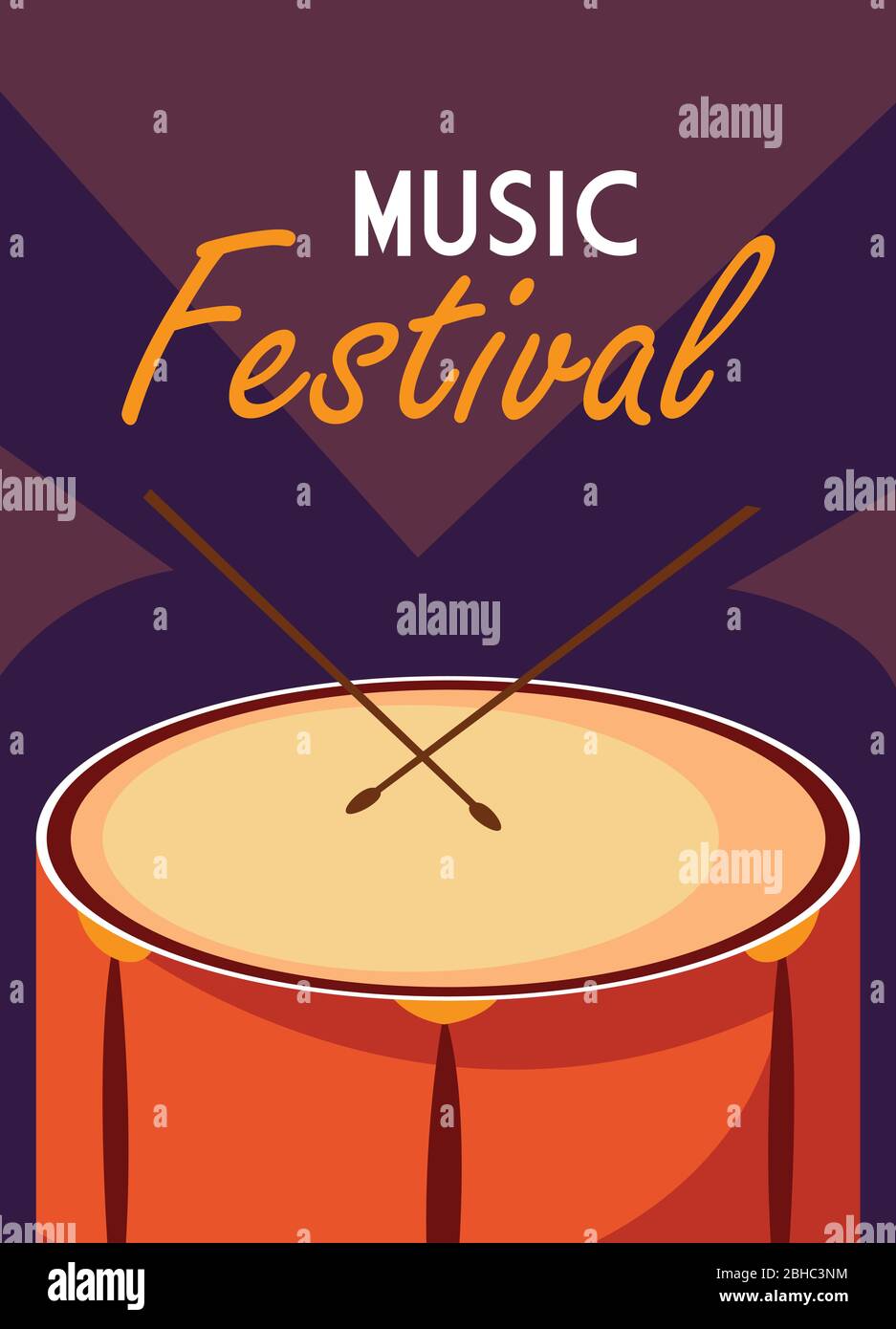 poster music festival with musical instrument vector illustration ...