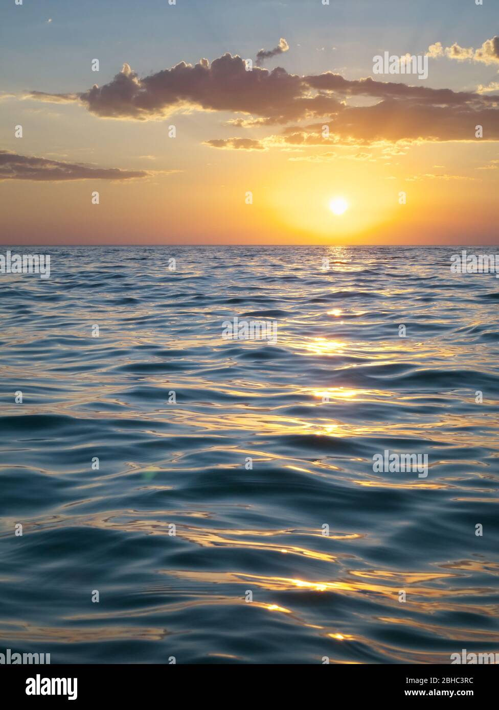 Sea waves close up, low angle view, sunset shot. Beautiful nature ...