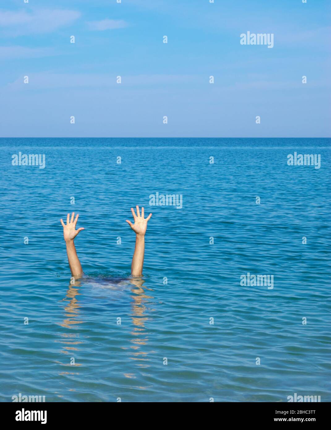 Man sink in water. Element of design Stock Photo - Alamy