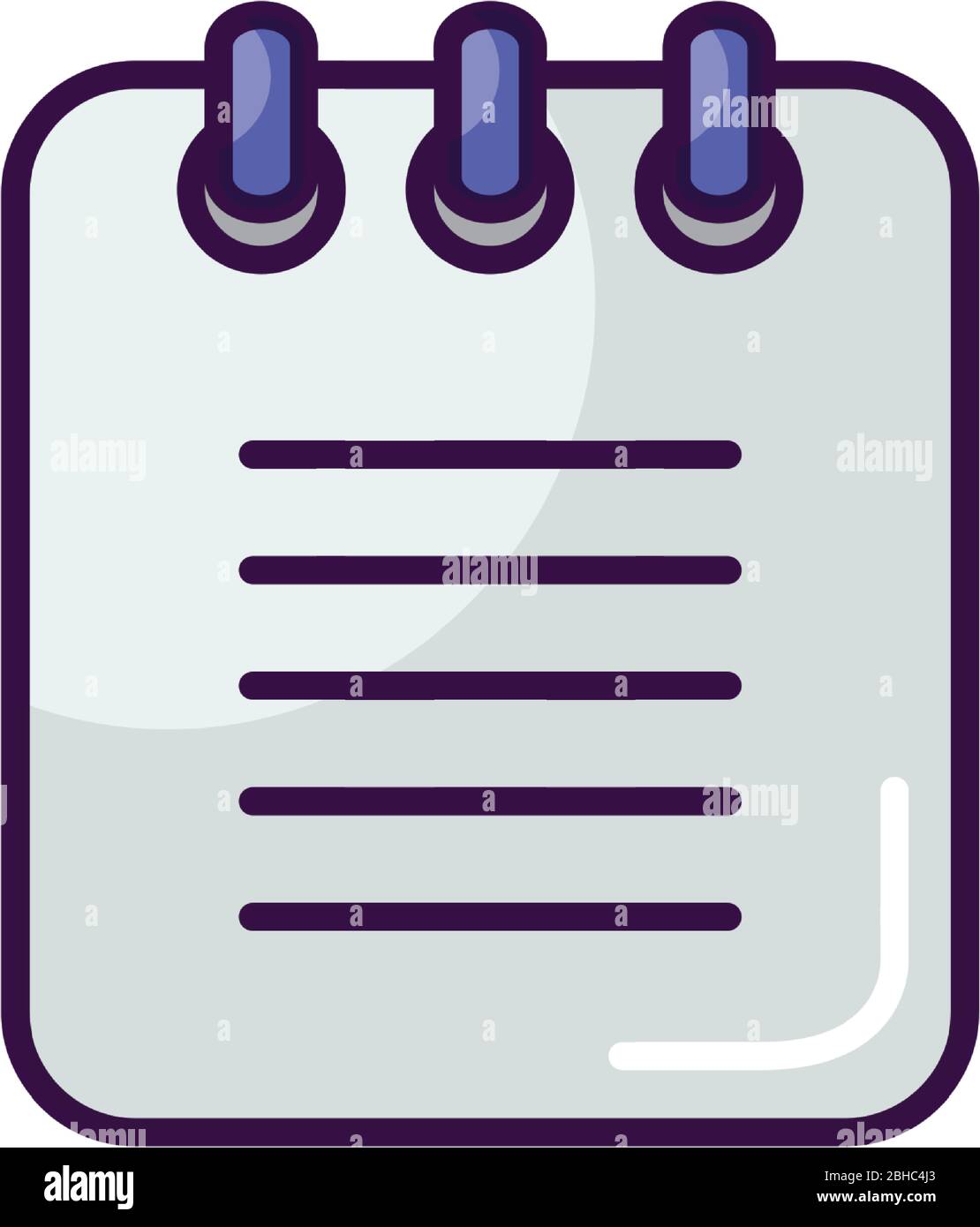 block note icon over white background, line color style, vector ...