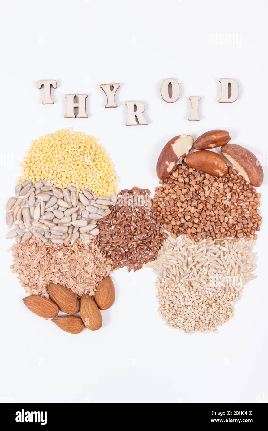 Thyroid shape made of natural ingredients. Best food for healthy ...
