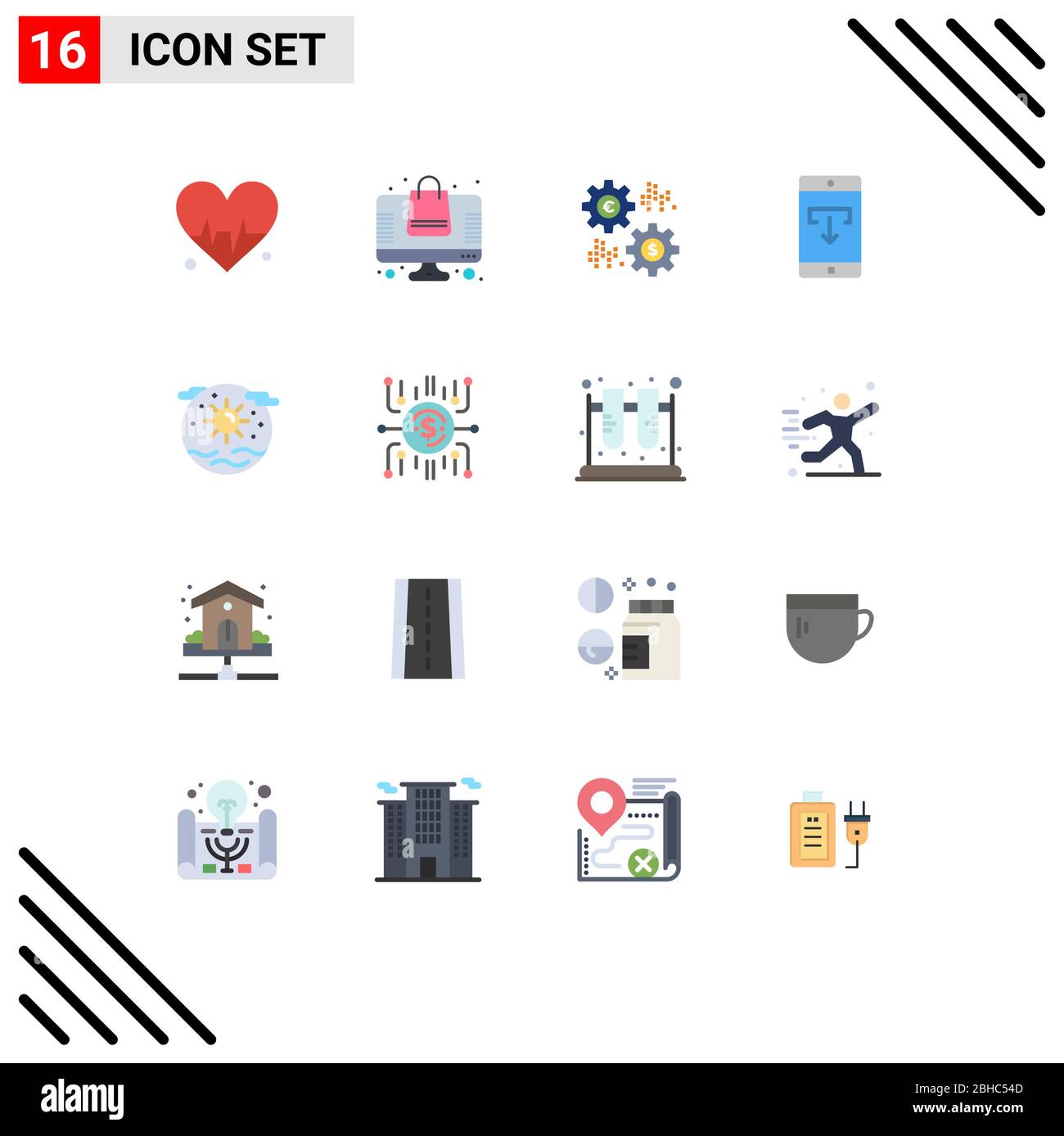 User Interface Pack Of 16 Basic Flat Colors Of Earth Mobile Money Download Application