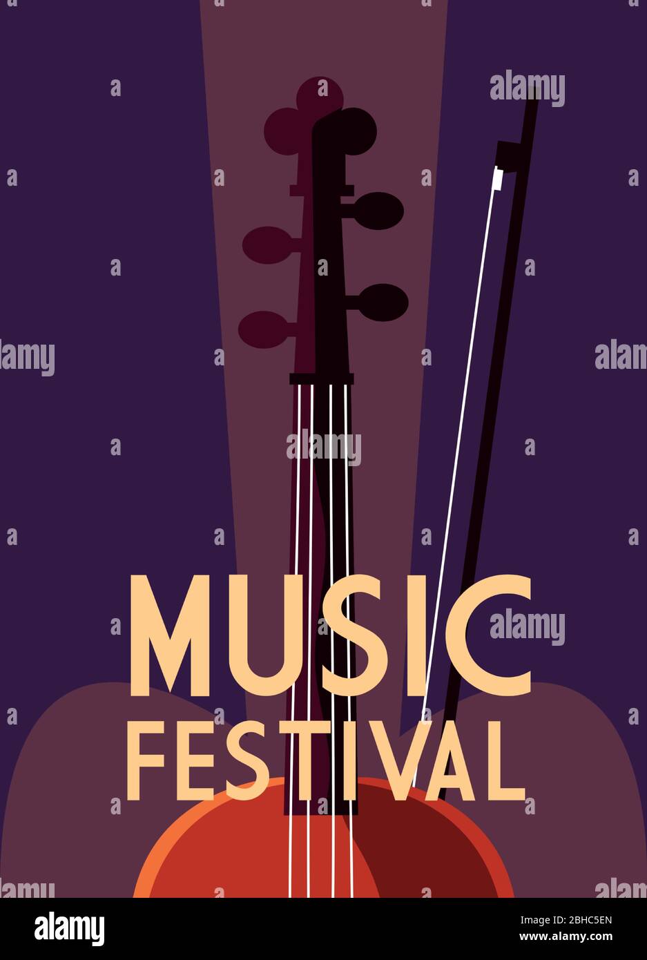poster music festival with musical instrument vector illustration ...