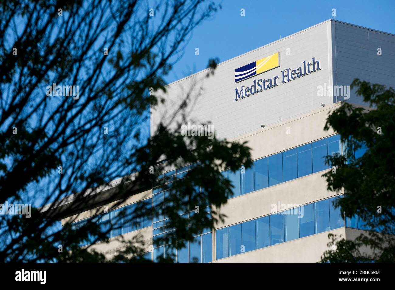 A logo sign outside of the headquarters of MedStar Health in Columbia ...