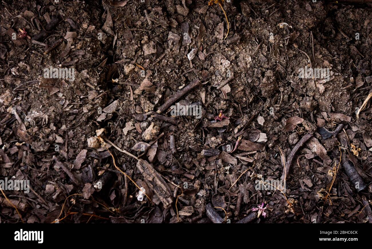 Soil dark ground surface top view texture and background Stock Photo ...