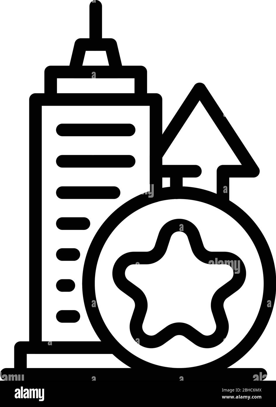 Tall building and star icon, outline style Stock Vector Image & Art - Alamy