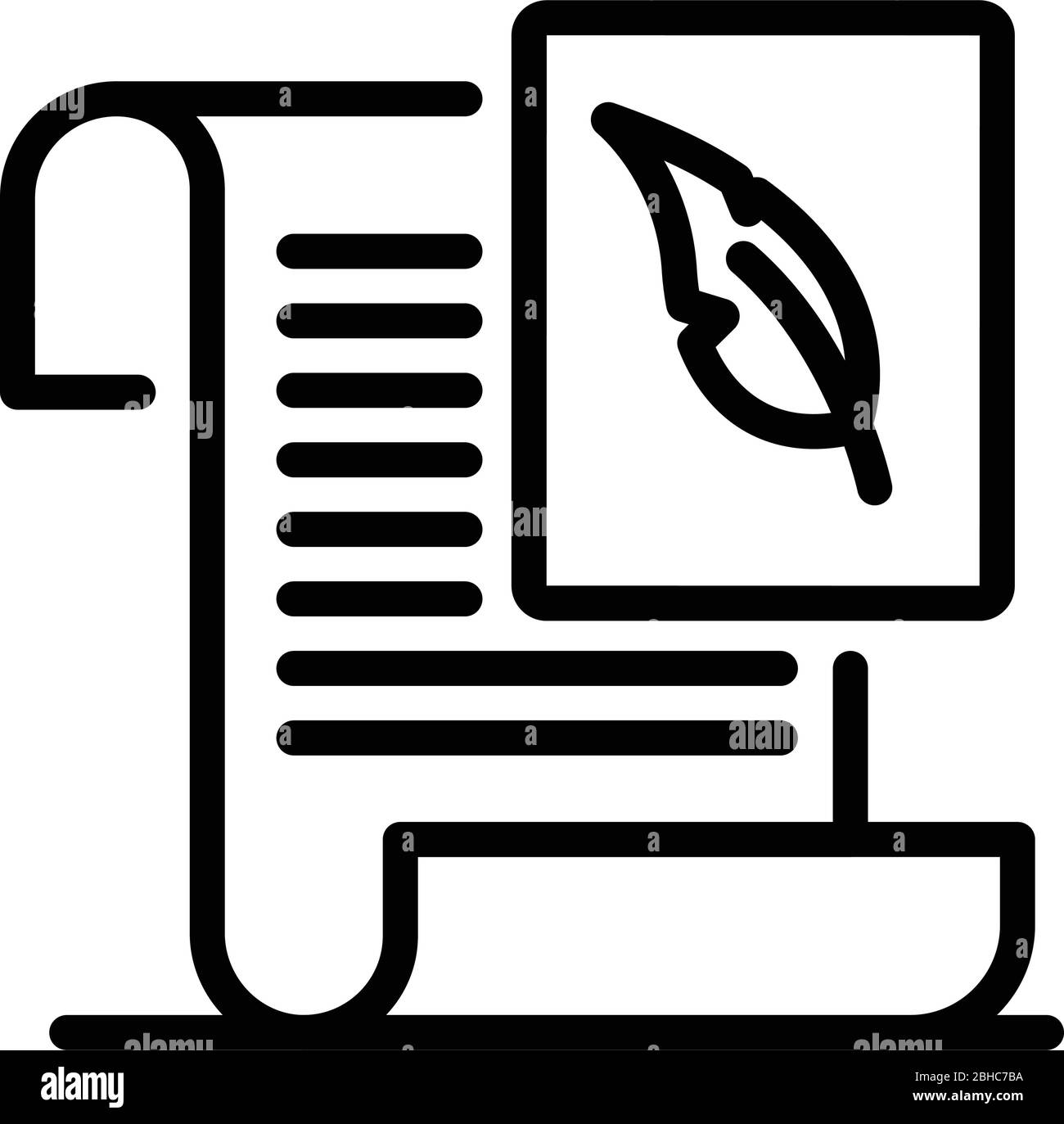 Paper and pen icon, outline style Stock Vector Image & Art - Alamy