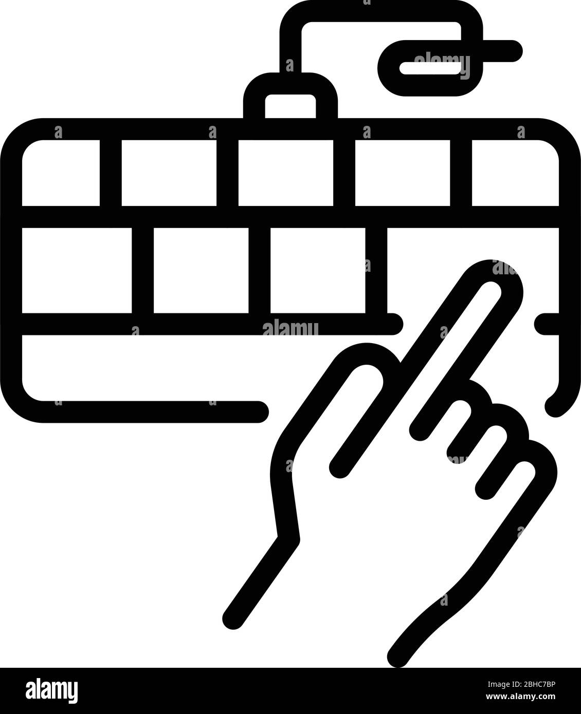 Hand and keyboard icon, outline style Stock Vector Image & Art - Alamy