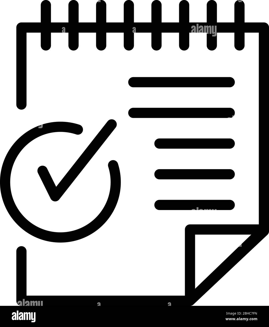 Sheet of paper and checkmark icon, outline style Stock Vector Image ...