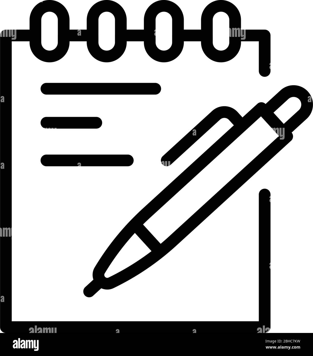 Pen and notebook icon, outline style Stock Vector Image & Art - Alamy