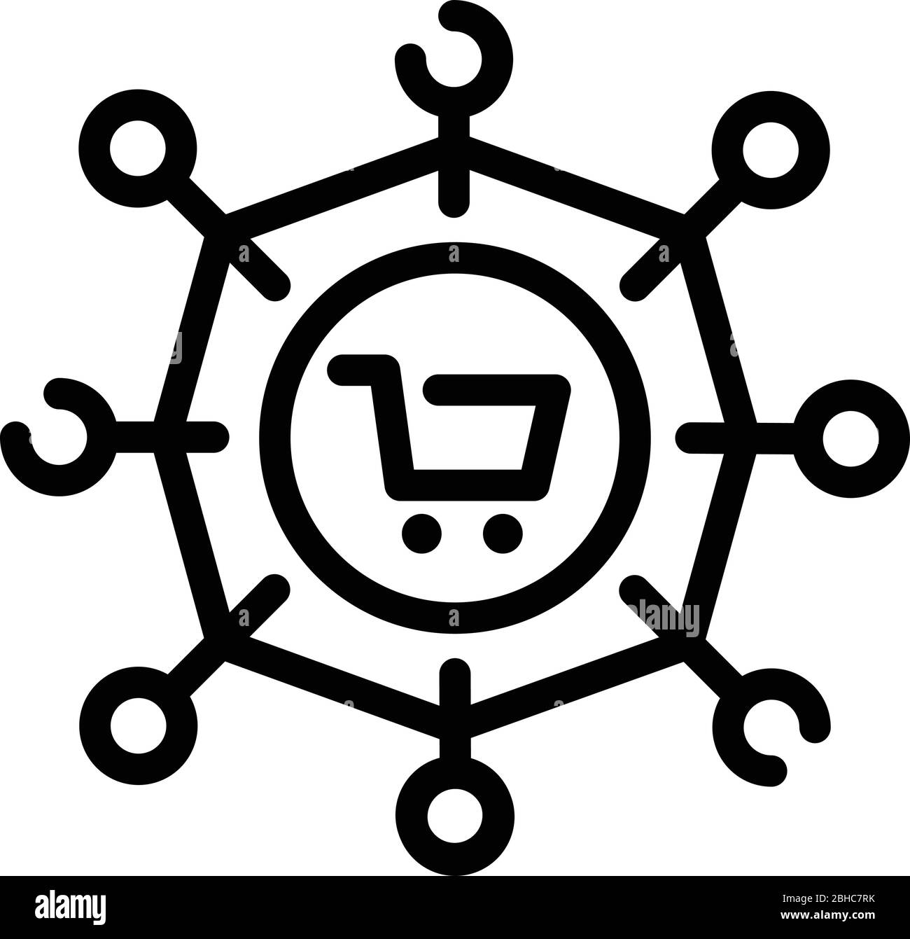 Customer trolley icon, outline style Stock Vector Image & Art - Alamy
