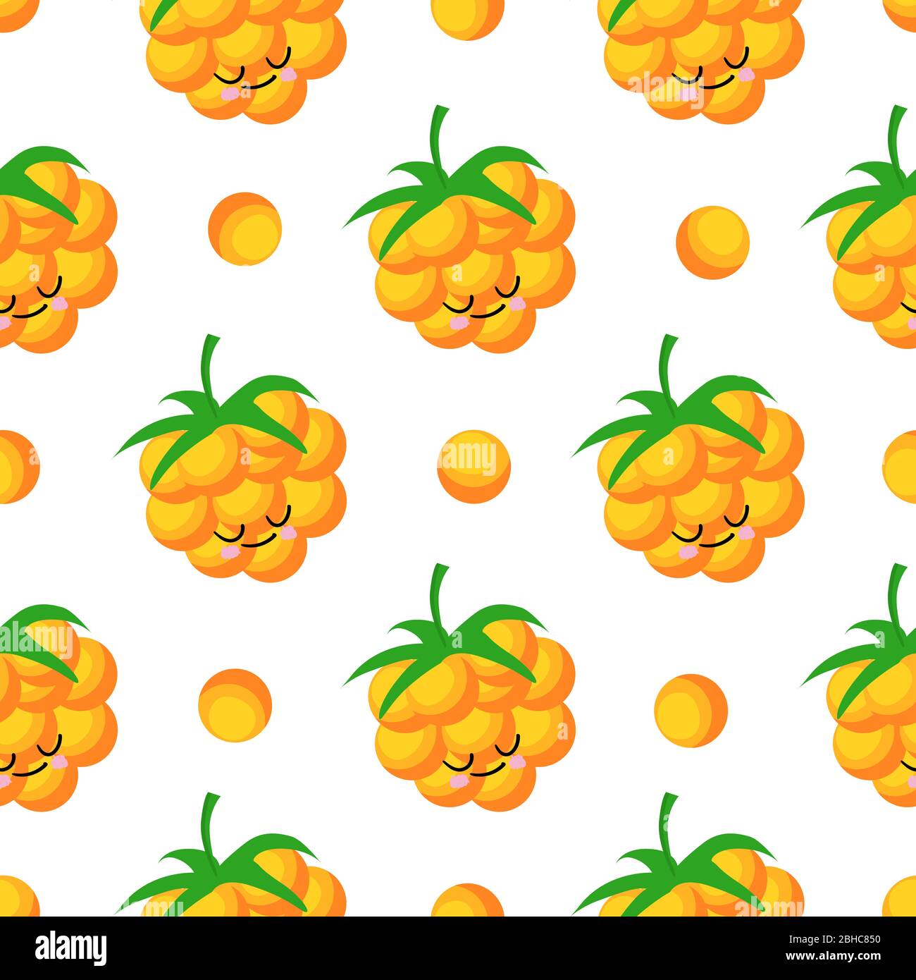 Cloudberry yellow berry. Berry character on a white background. Vector ...
