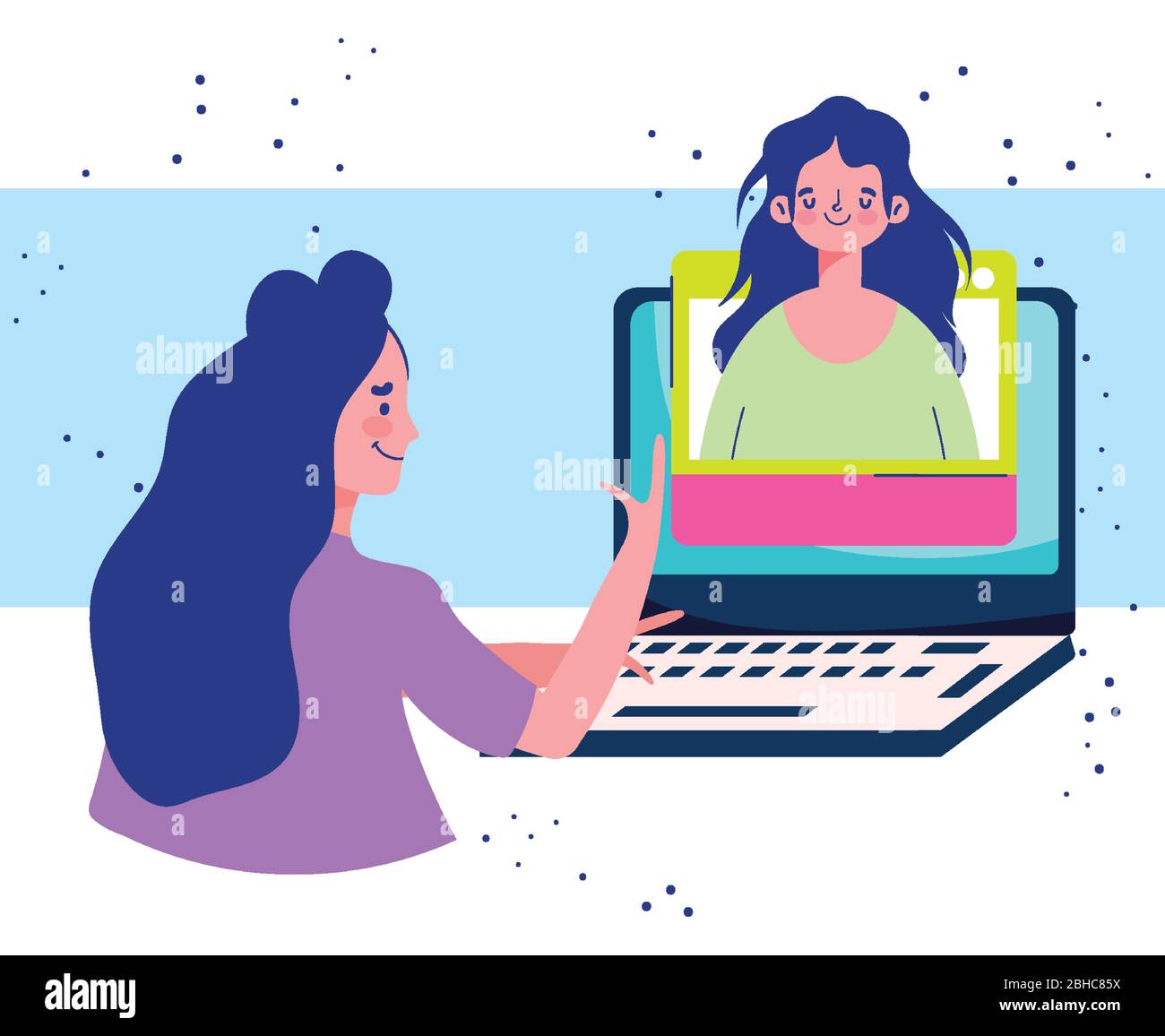 education online, student laptop learning class cartoon vector ...