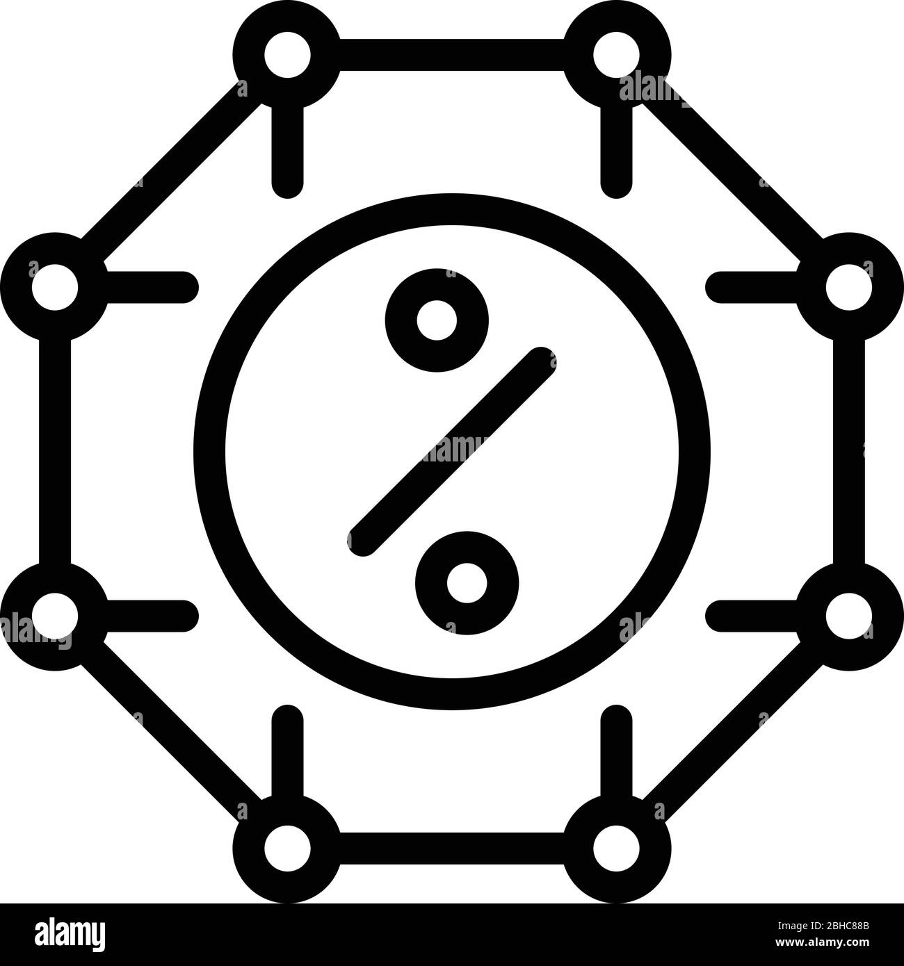 Percent in a circle icon, outline style Stock Vector Image & Art - Alamy