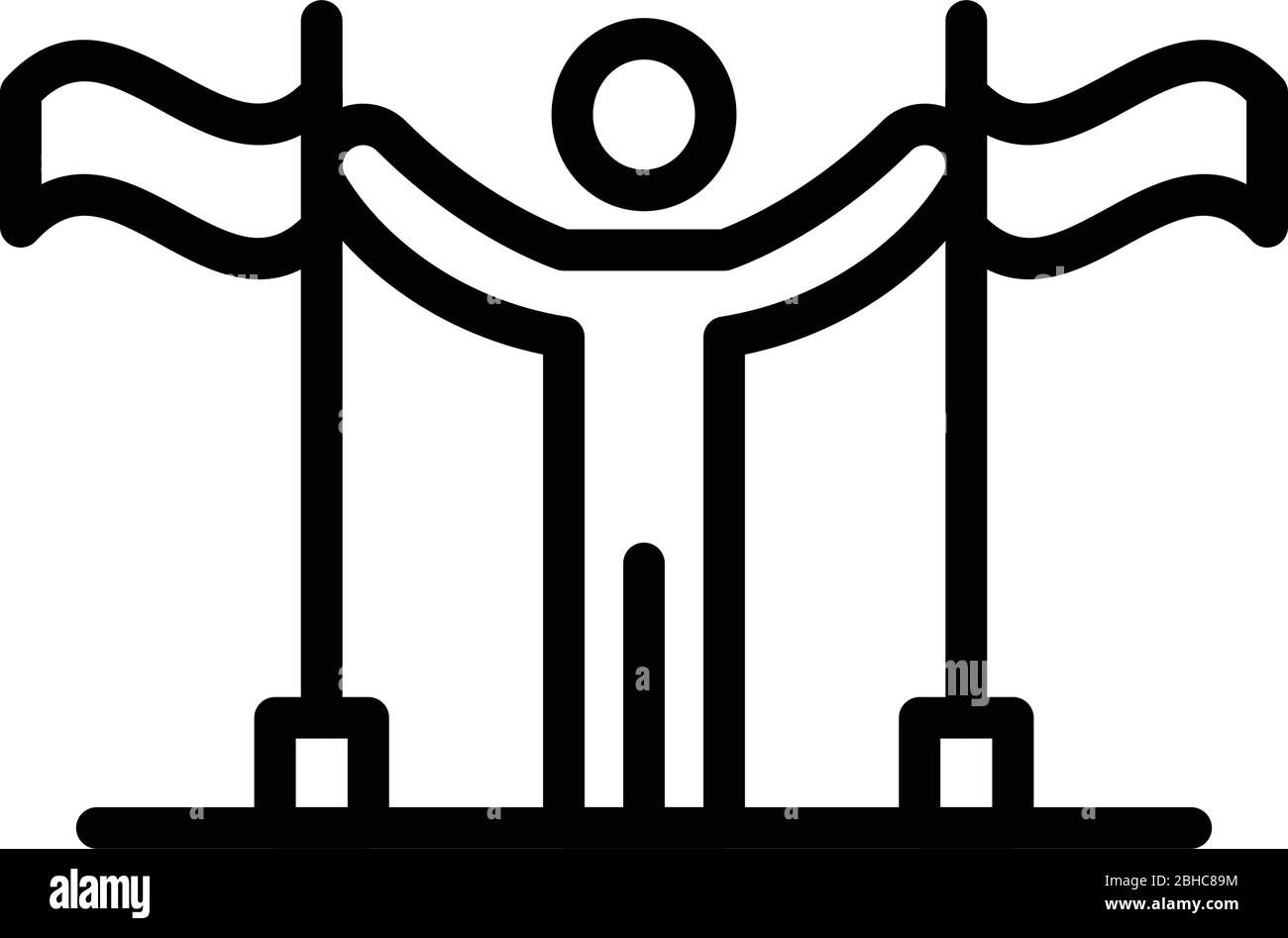 Man between flags icon, outline style Stock Vector Image & Art - Alamy