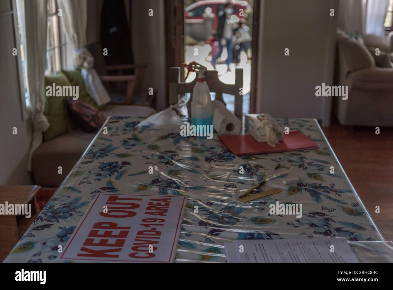 A family arrives at a safe house for victims of gender based violence ...