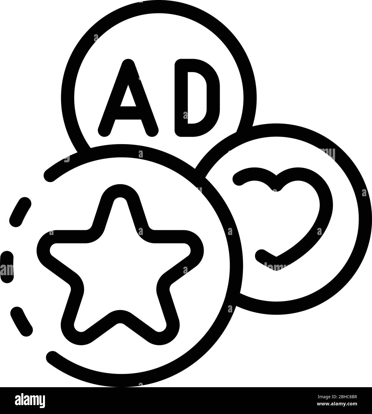 Ad, star and heart icon, outline style Stock Vector Image & Art - Alamy
