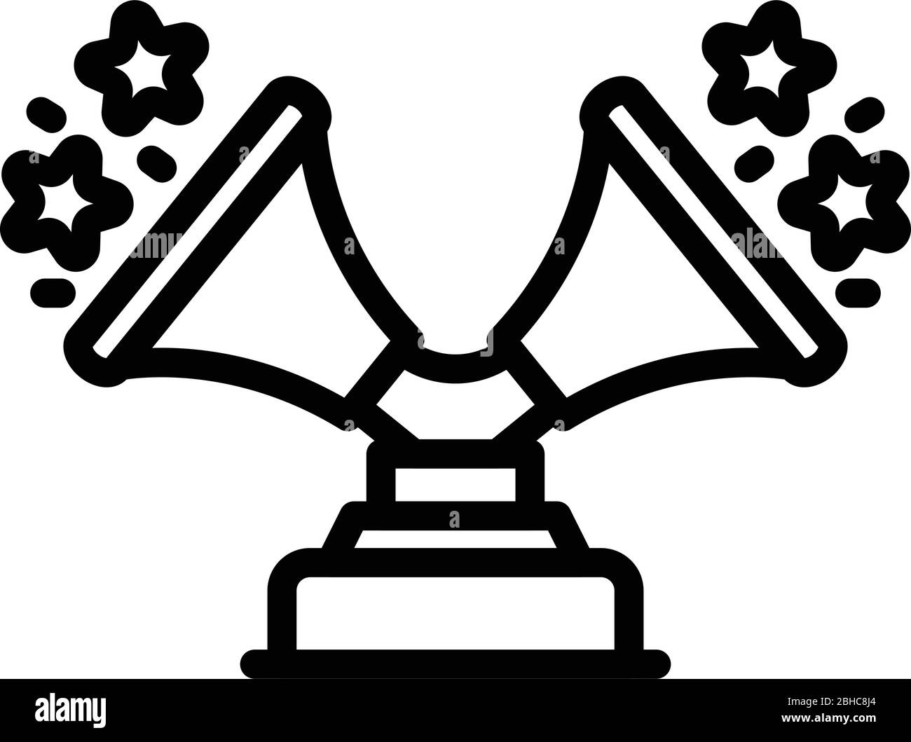 Two loud speakers with stars icon, outline style Stock Vector Image ...