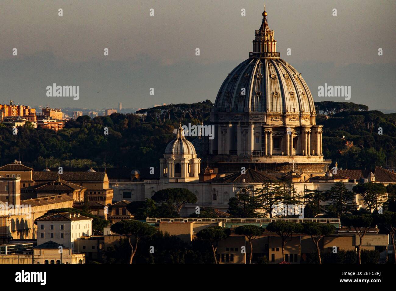 Rome, Italy. 24th Apr, 2020. A panoramic view taken from the Monte ...