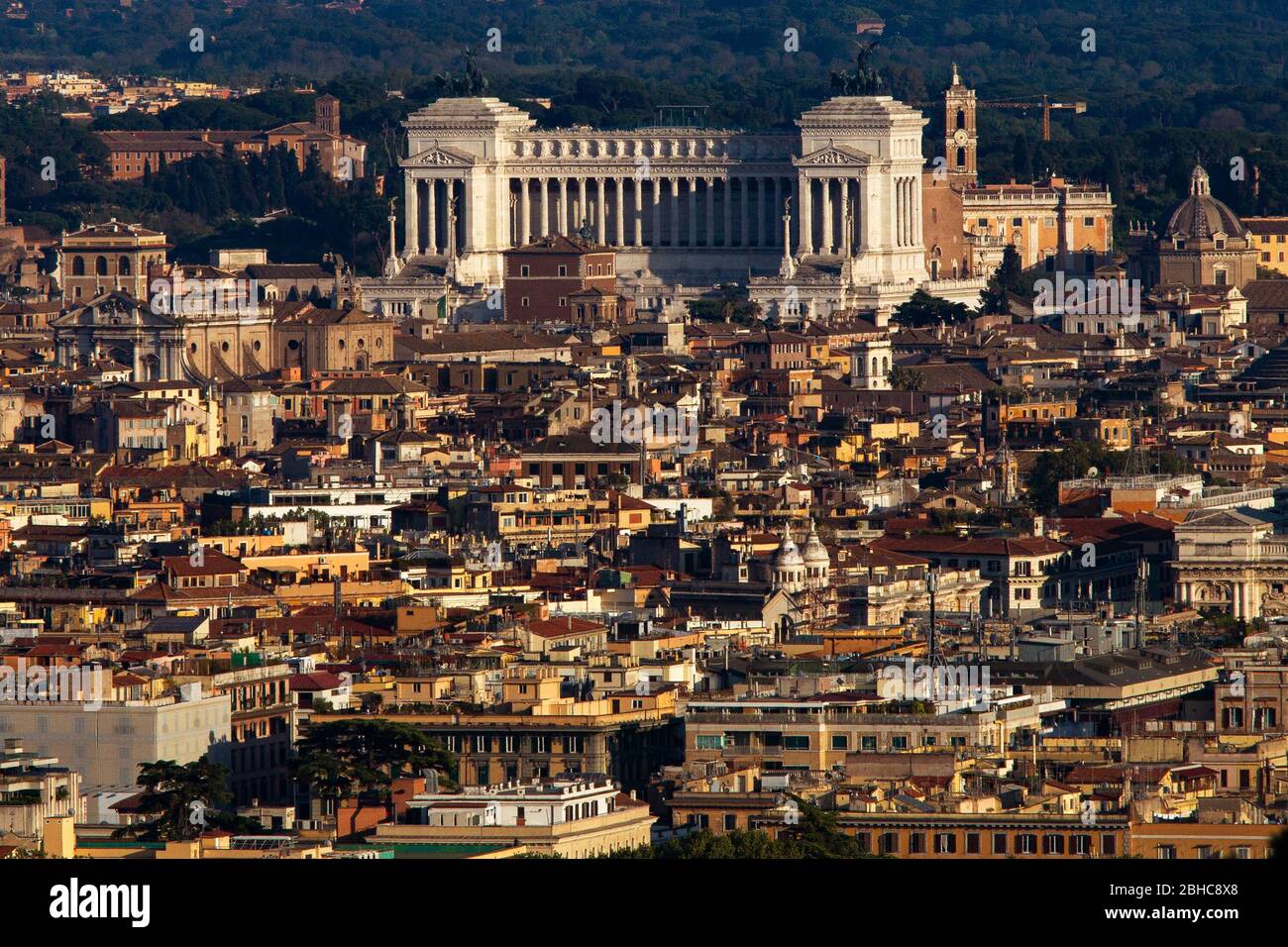Rome, Italy. 24th Apr, 2020. A panoramic view taken from the Monte ...