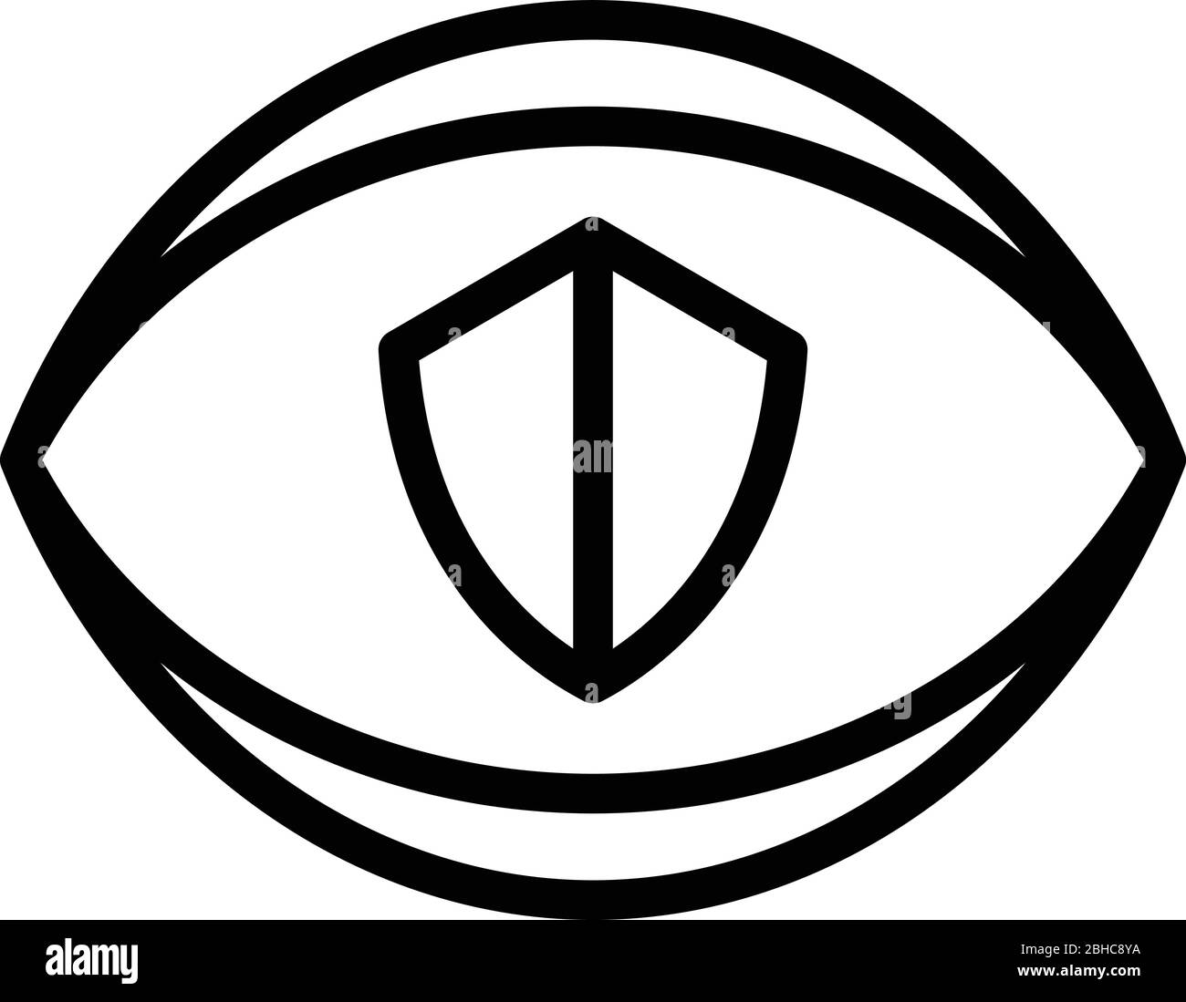 Shield in the eye icon, outline style Stock Vector Image & Art - Alamy