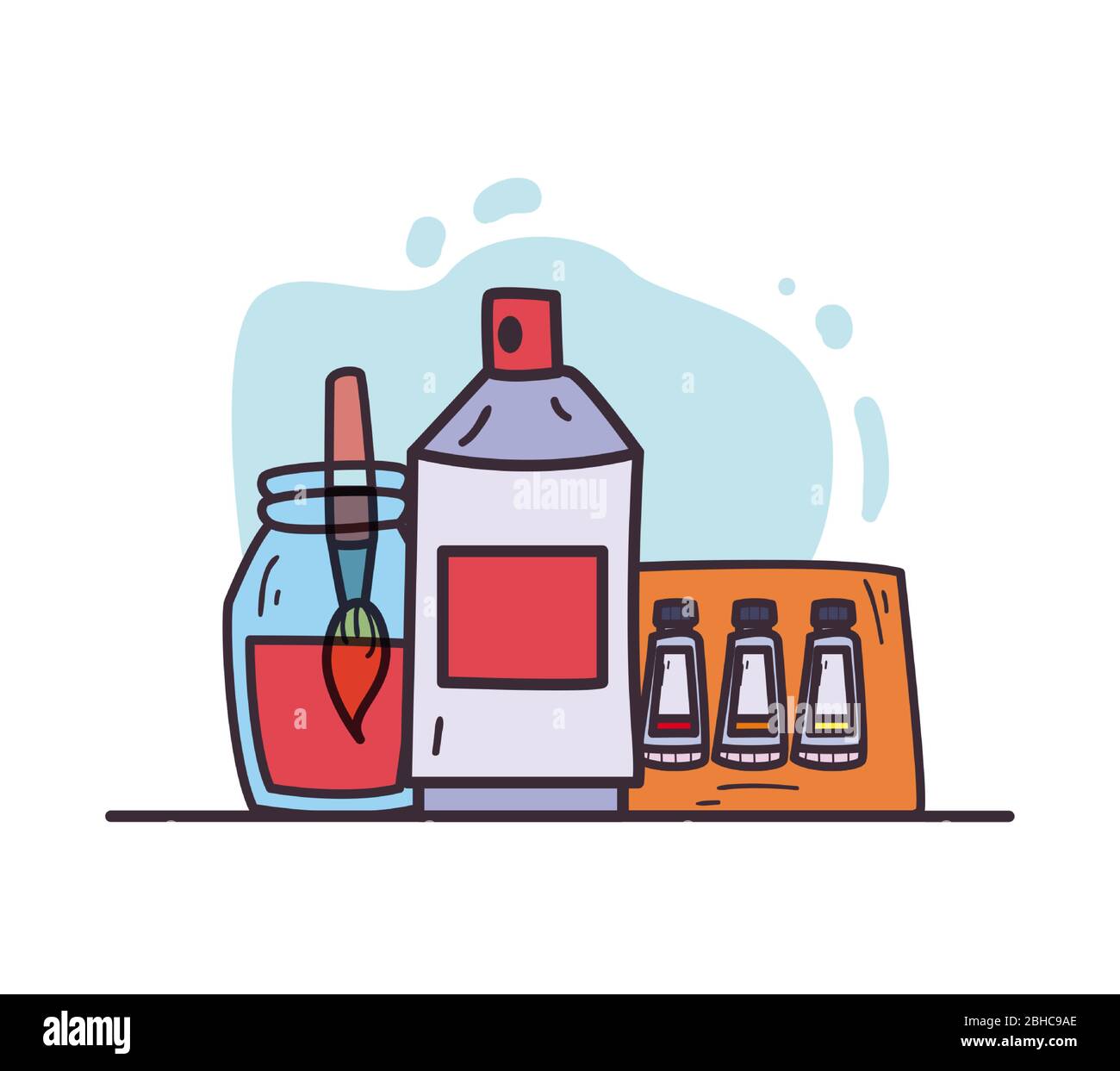 Brush inside glass spray bottle and oil paints design, Creativity artk ...