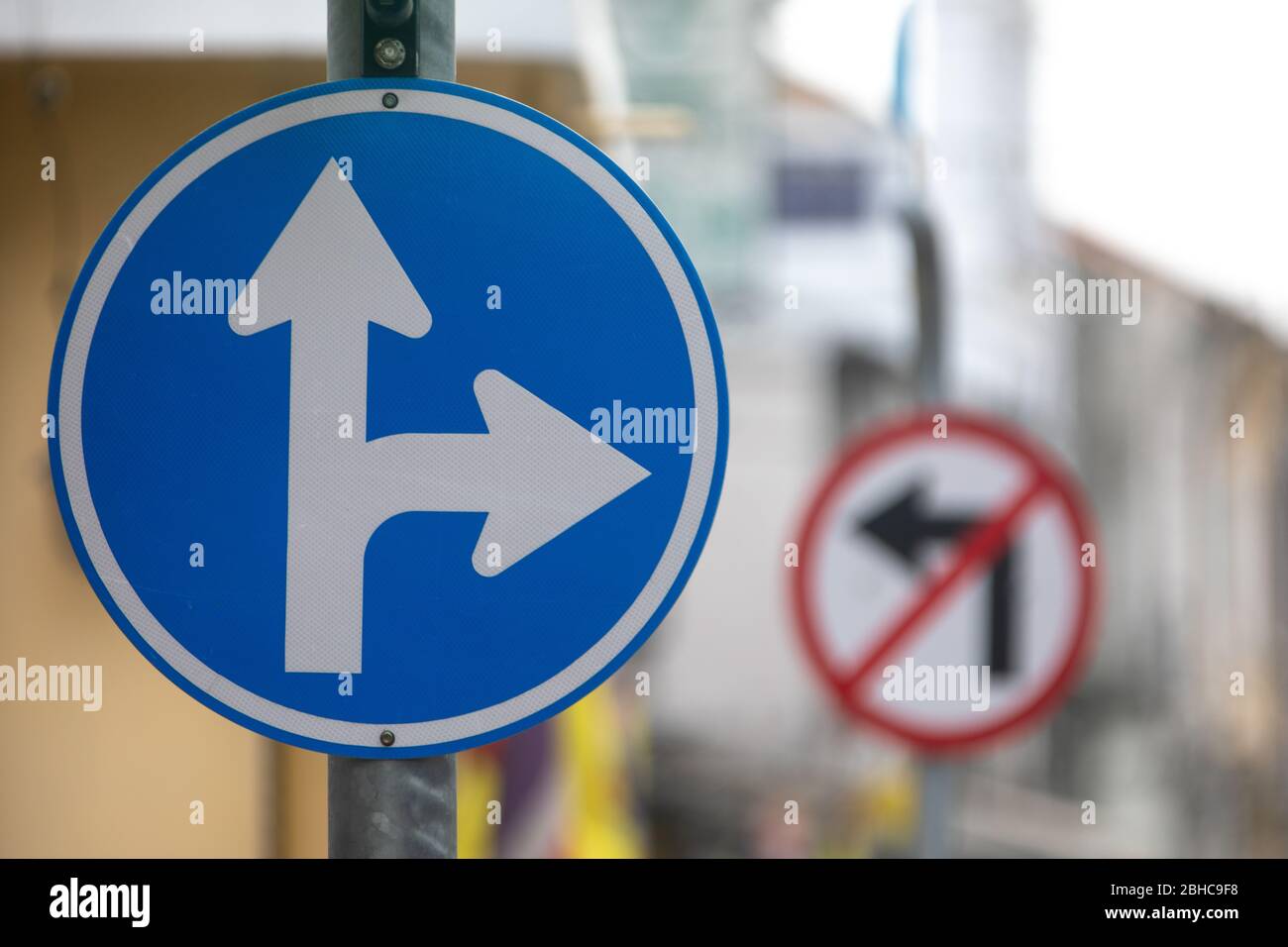 Traffic sign double turn hi-res stock photography and images - Alamy