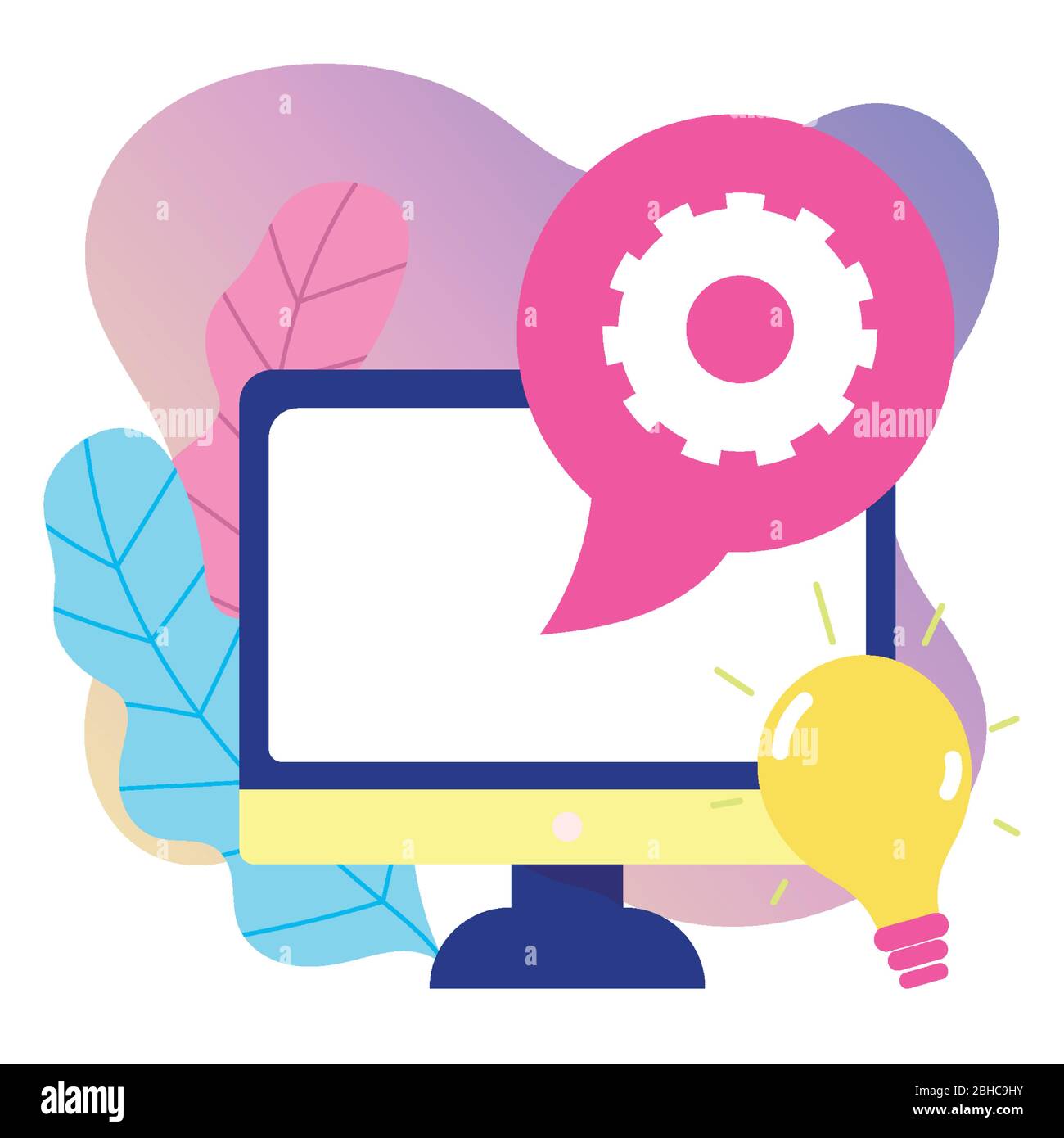 education online, computer monitor creativity idea vector illustration ...