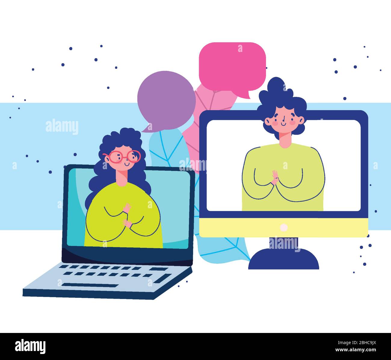 education online, computer laptop student boy and girl class vector ...