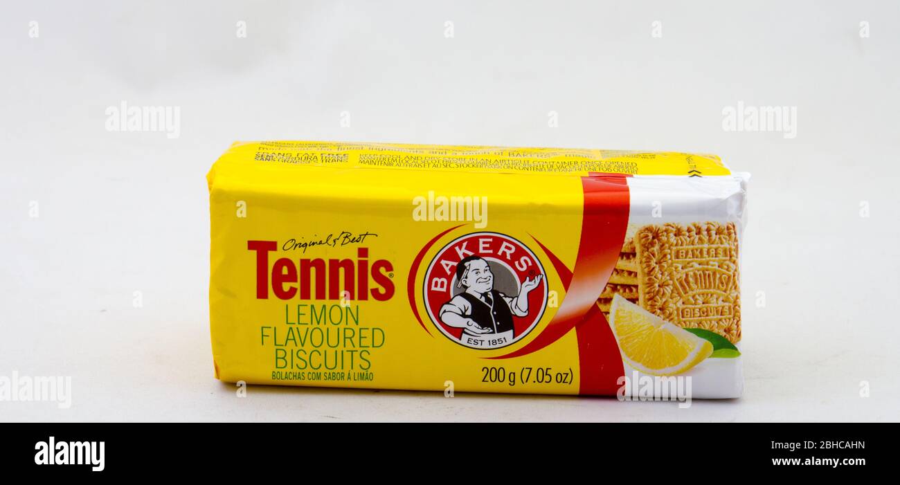 Alberton, South Africa - a packet of Bakers lemon flavoured tennis ...