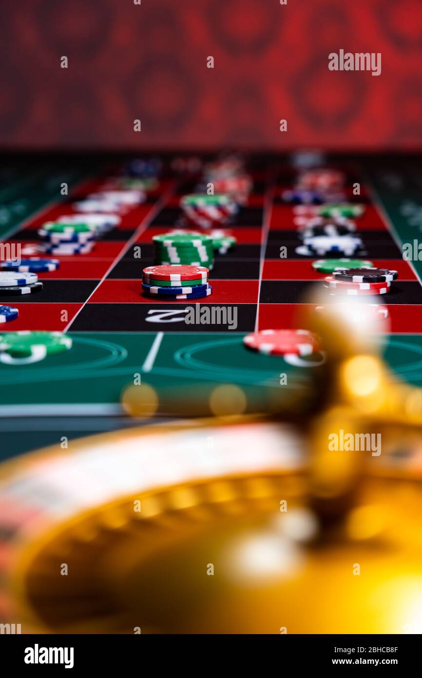 Roulette table close up at the Casino - Selective Focus Stock Photo - Alamy