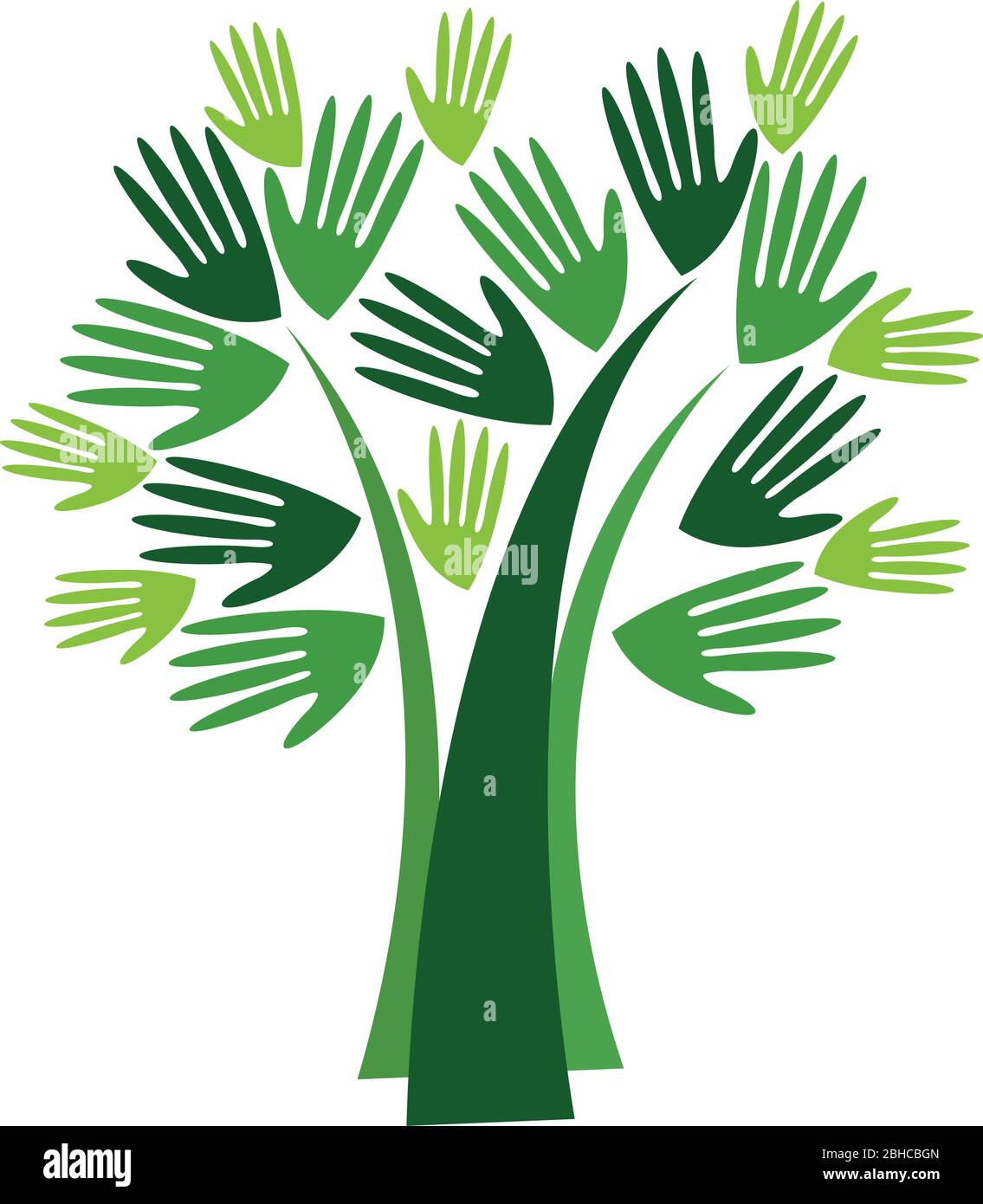 hand tree logo Stock Vector Image & Art - Alamy