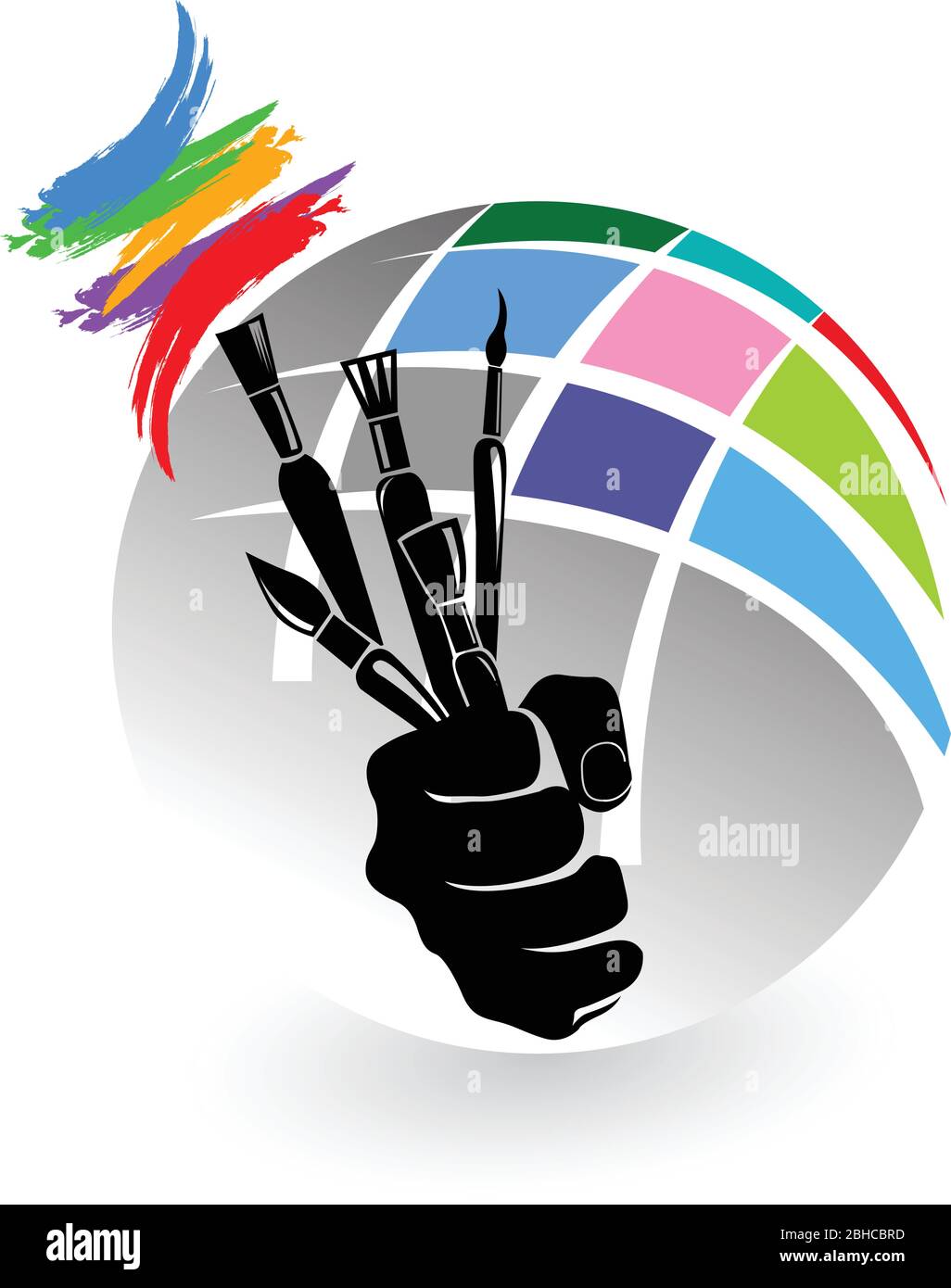 art brush hand Stock Vector Image & Art - Alamy