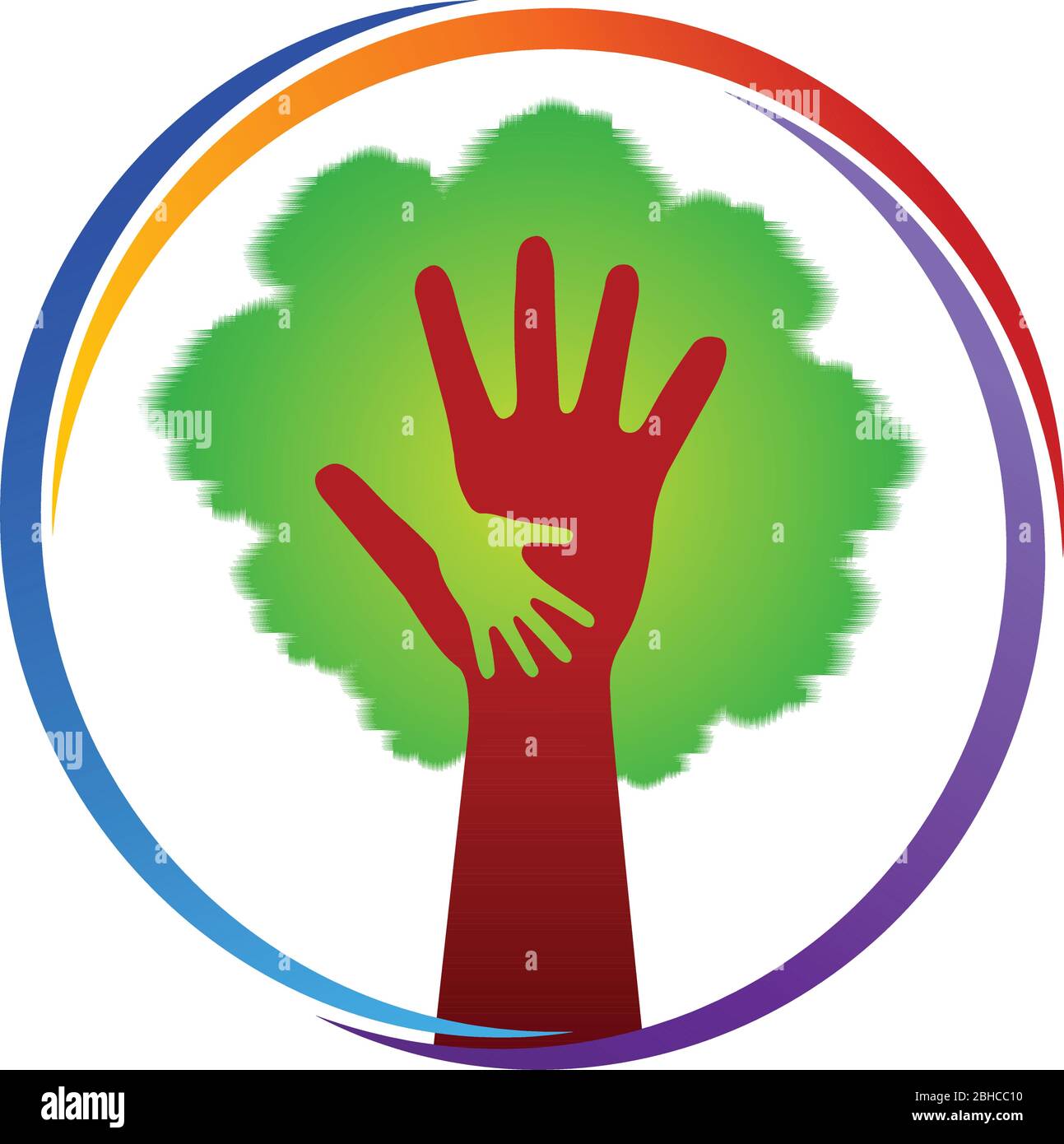 hand tree logo Stock Vector Image & Art - Alamy