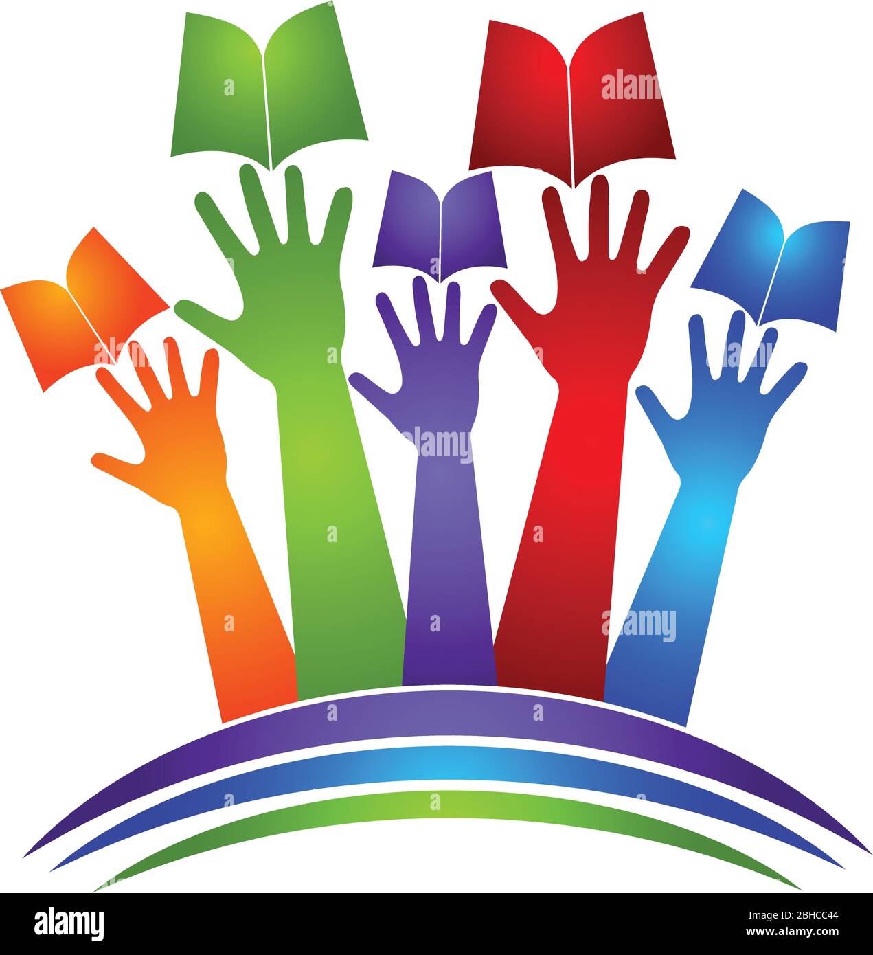 hands book logo Stock Vector Image & Art - Alamy