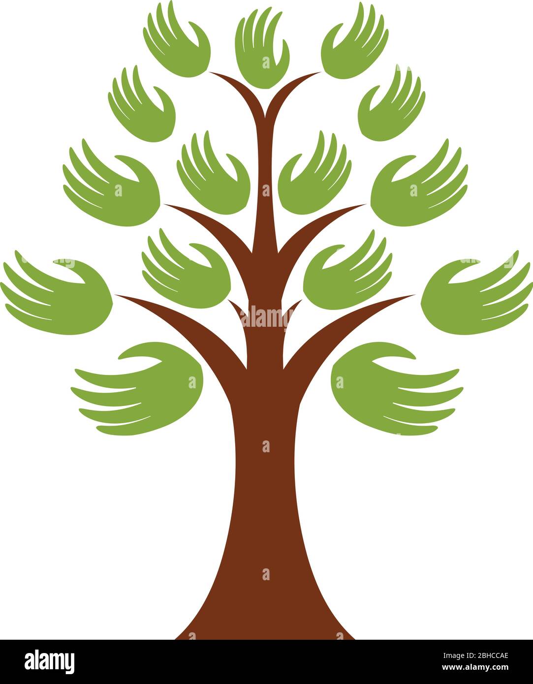 hand tree logo Stock Vector Image & Art - Alamy