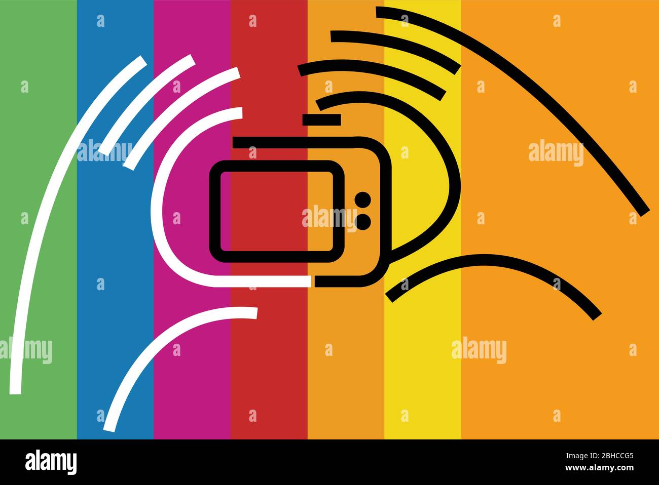 Hand push on blank Stock Vector Images - Alamy