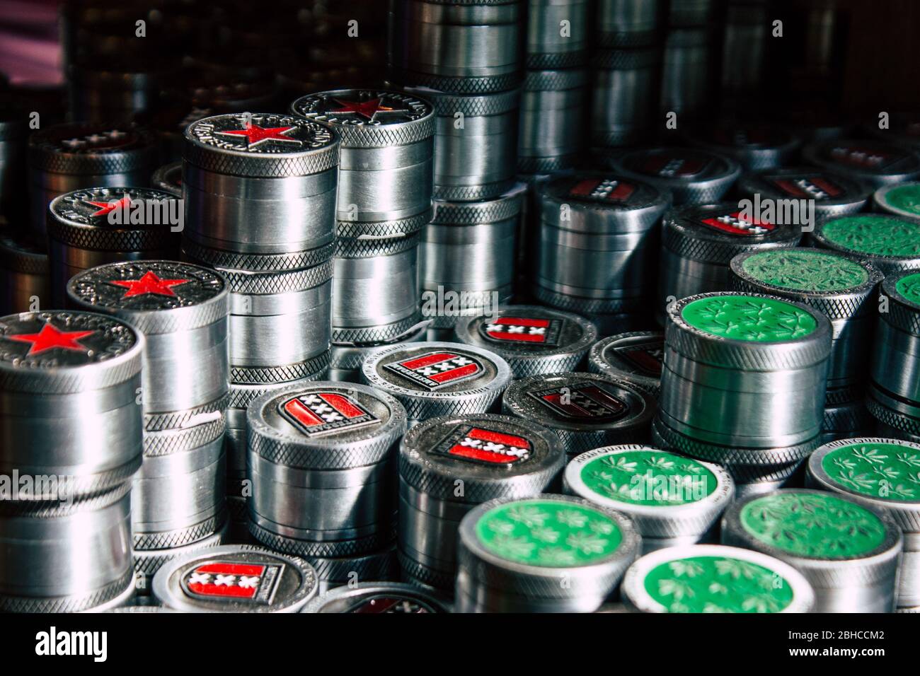 Amsterdam Netherlands April 10, 2019 Closeup of decoratives objects ...